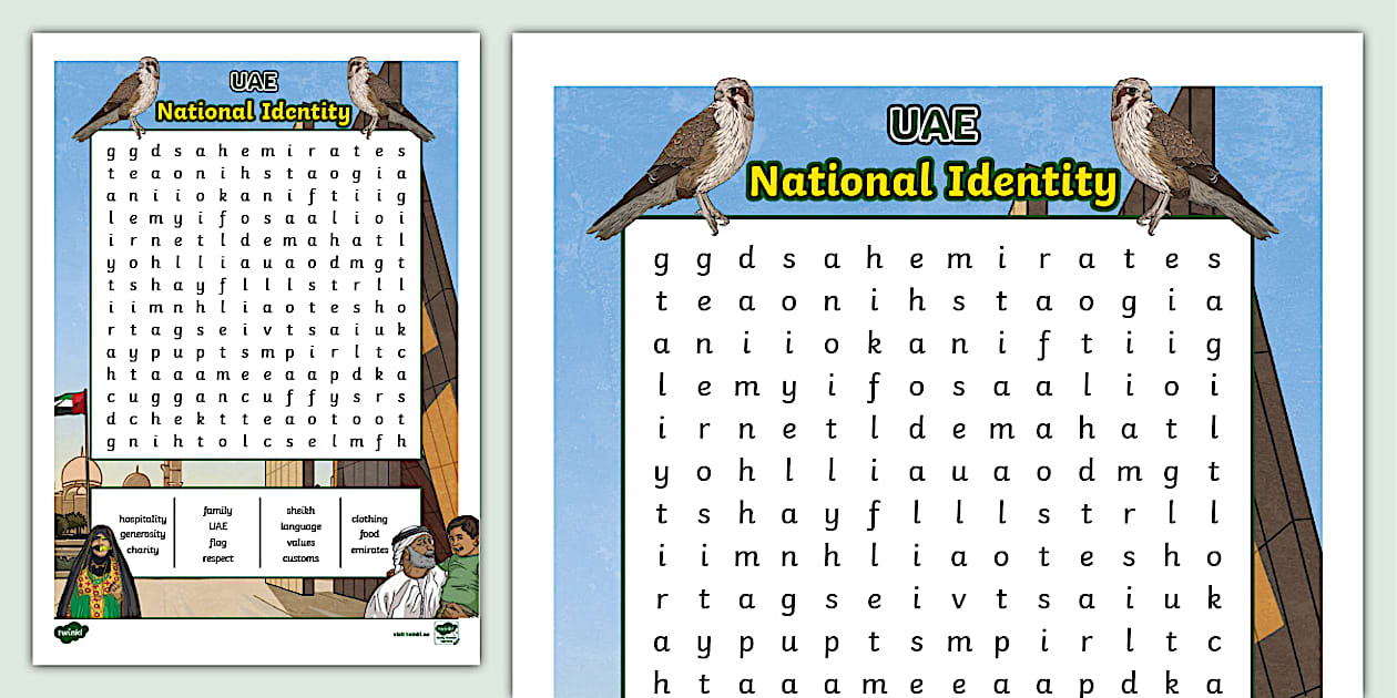 KS2 UAE National Identity Word Search (teacher made)