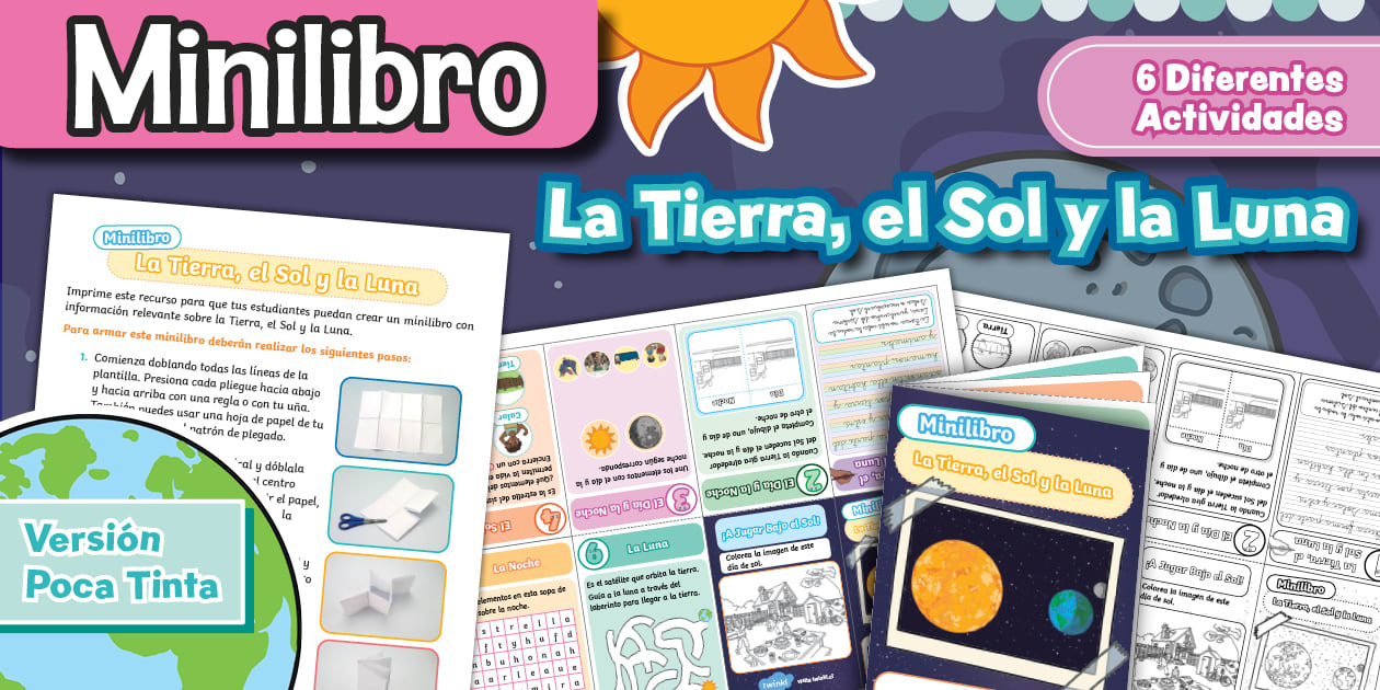Minilibro | Tierra | Sol | Luna (teacher made) - Twinkl