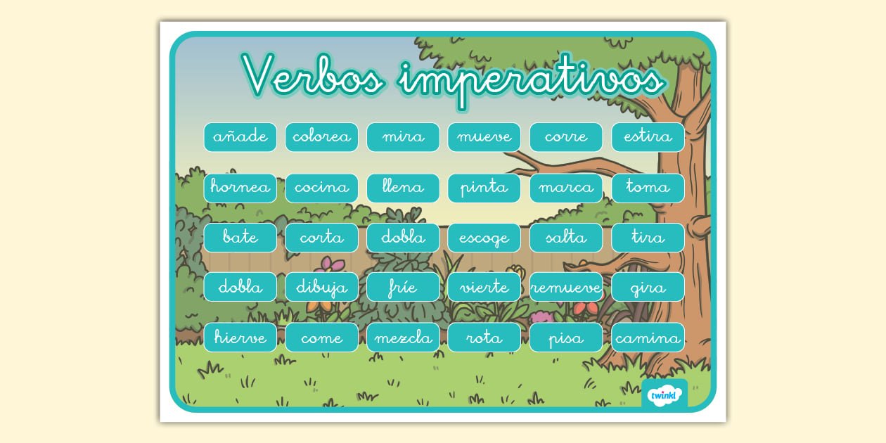 Tapiz de vocabulario: Verbos imperativos