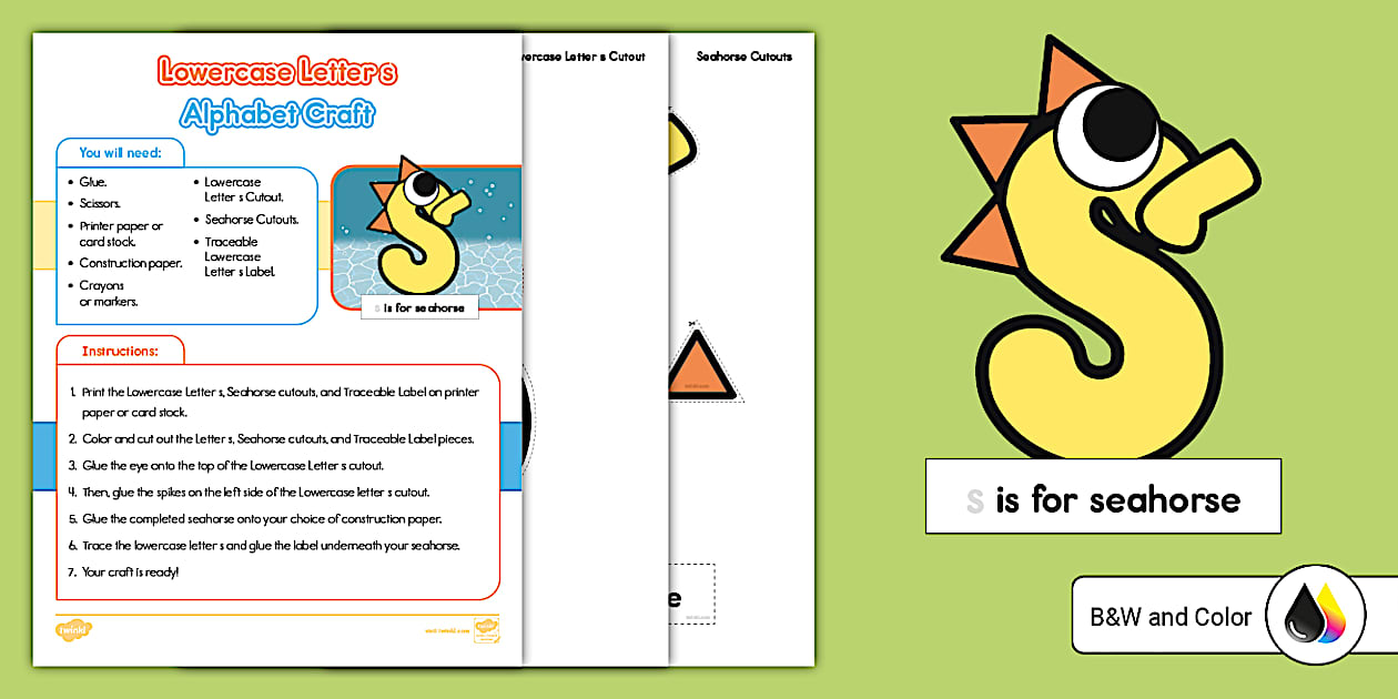 Lowercase Letter s Alphabet Craft (teacher made) - Twinkl