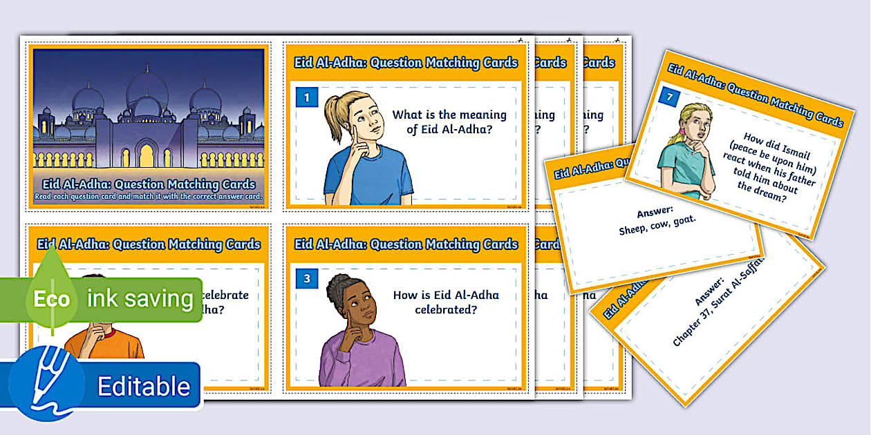Eid Al-Adha Question Matching Cards (teacher made) - Twinkl
