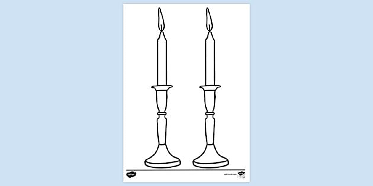 Shabbat Candles Colouring | Colouring Sheets (teacher made)