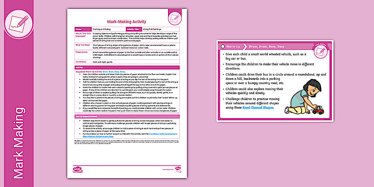 Fine Motor Skills Mark-Making Activity: String Pull Painting