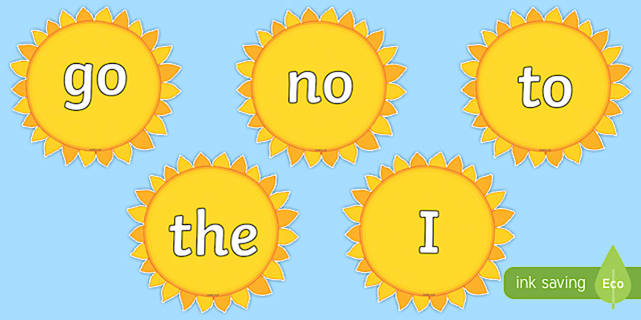 Cursive Phase 2 Tricky Words on Suns (teacher made) - Twinkl