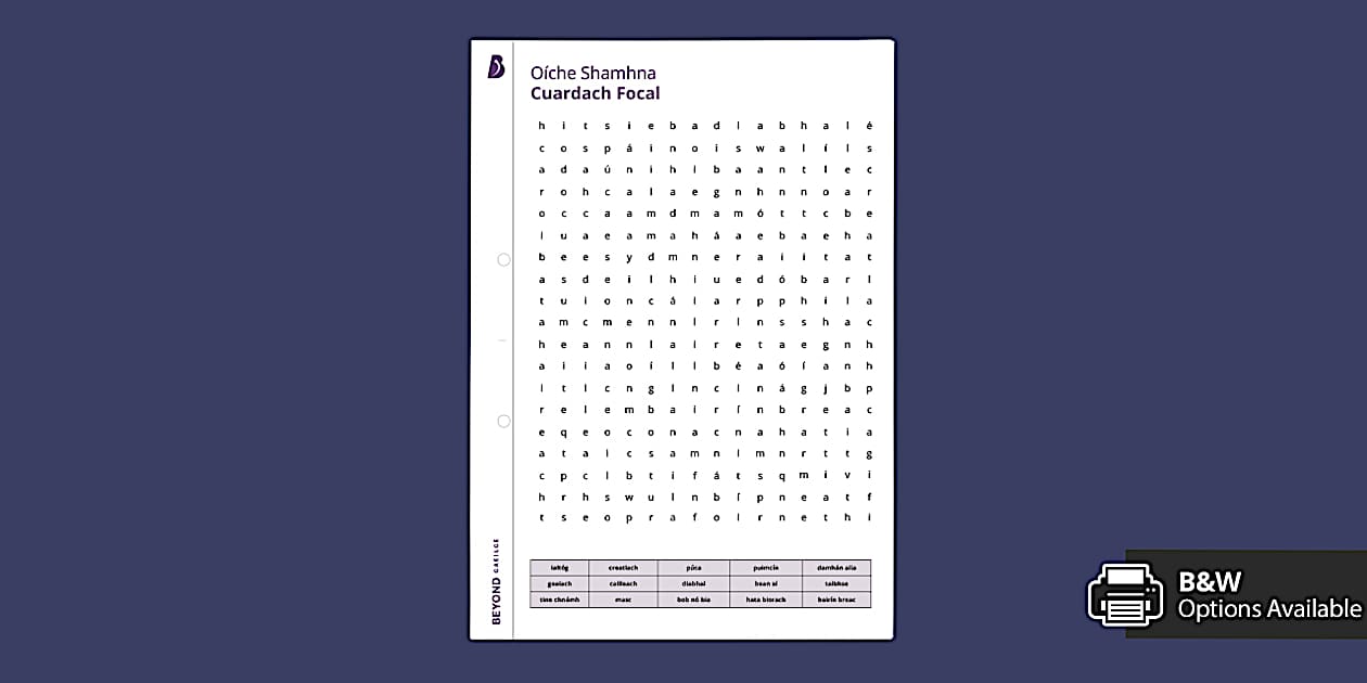 Oíche Shamhna Cuardach Focal (teacher made) - Twinkl