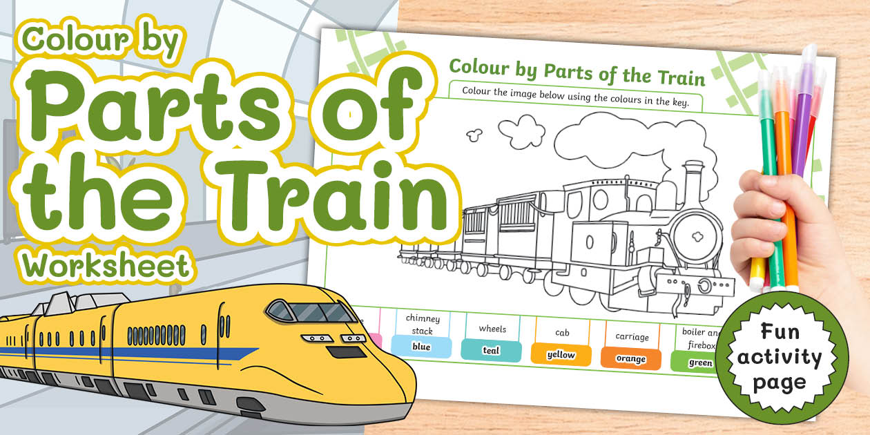 Colour by Parts of the Train Worksheet