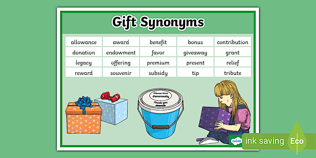 Gift Synonyms Word Mat (teacher made) - Twinkl