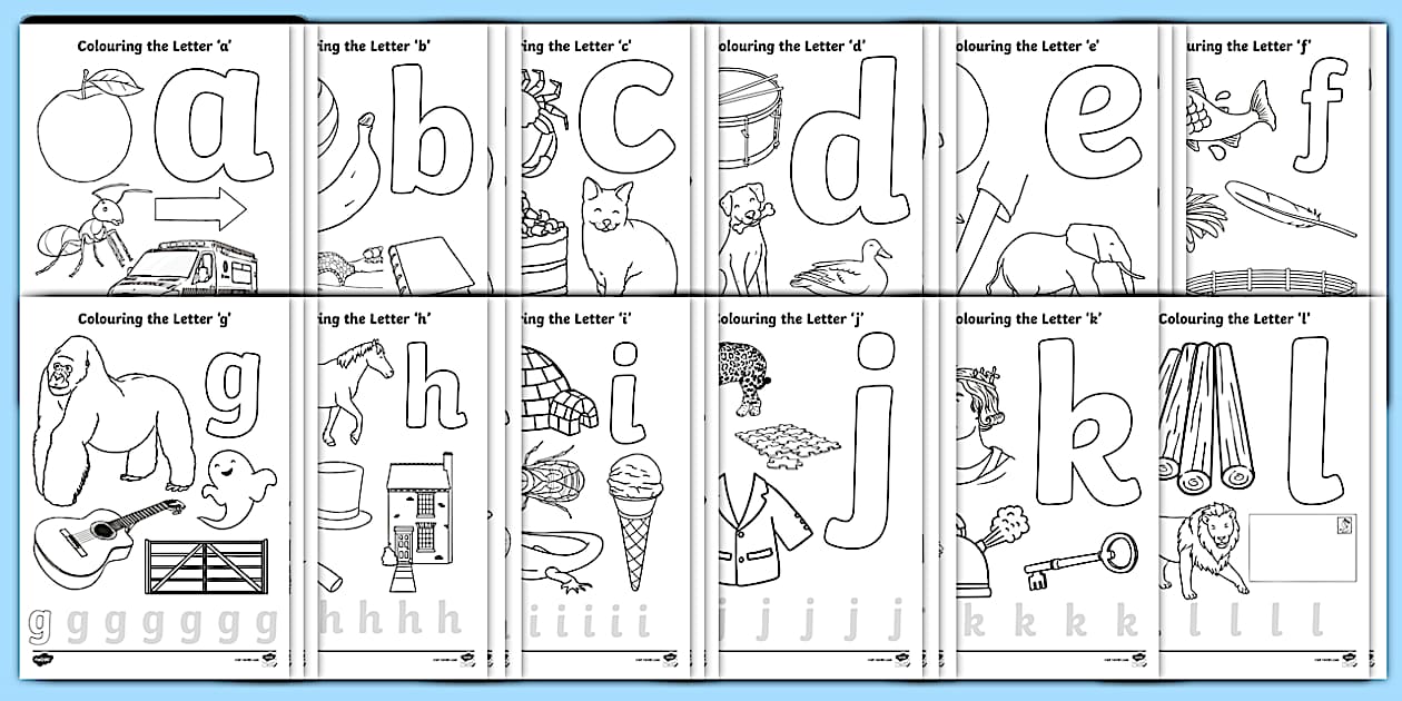 Alphabet Images for Colouring - Colourable Letters - Twinkl