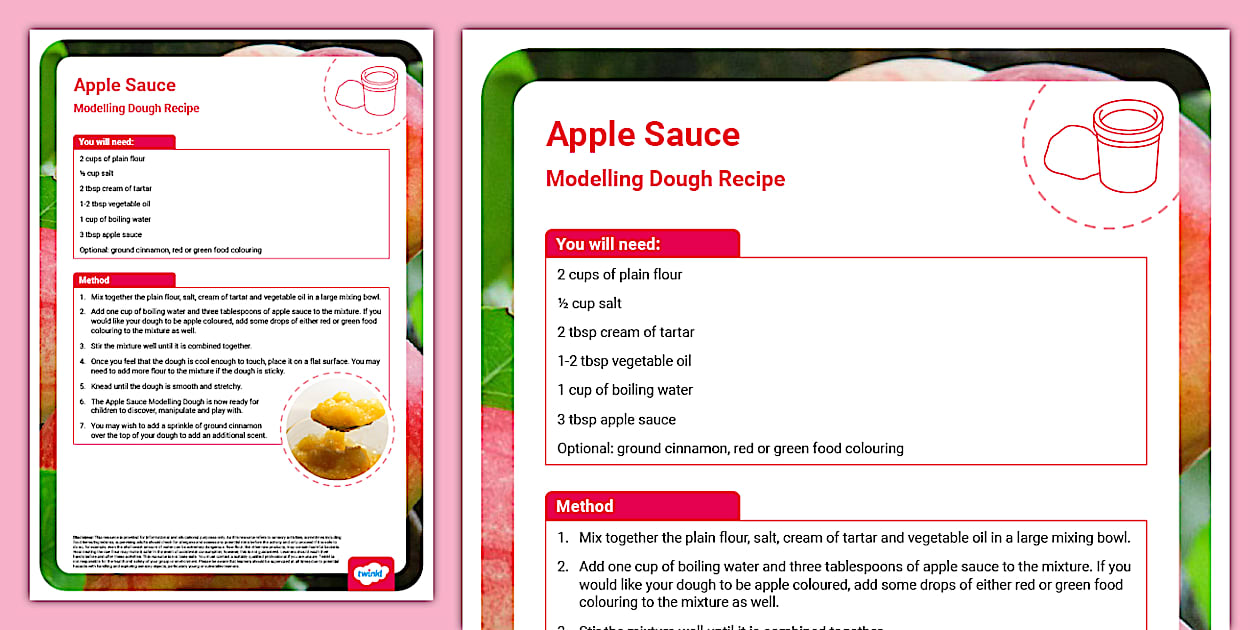 Apple Sauce Modelling Dough | Recipe | Twinkl