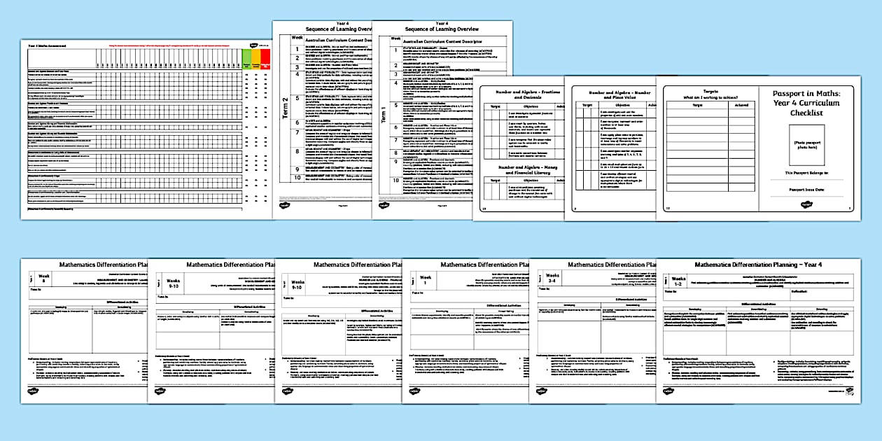Year 4 Mathematics Planning Differentiated Resource Pack