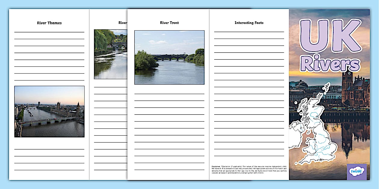 UK Rivers Leaflet Template (Teacher-Made) - Twinkl