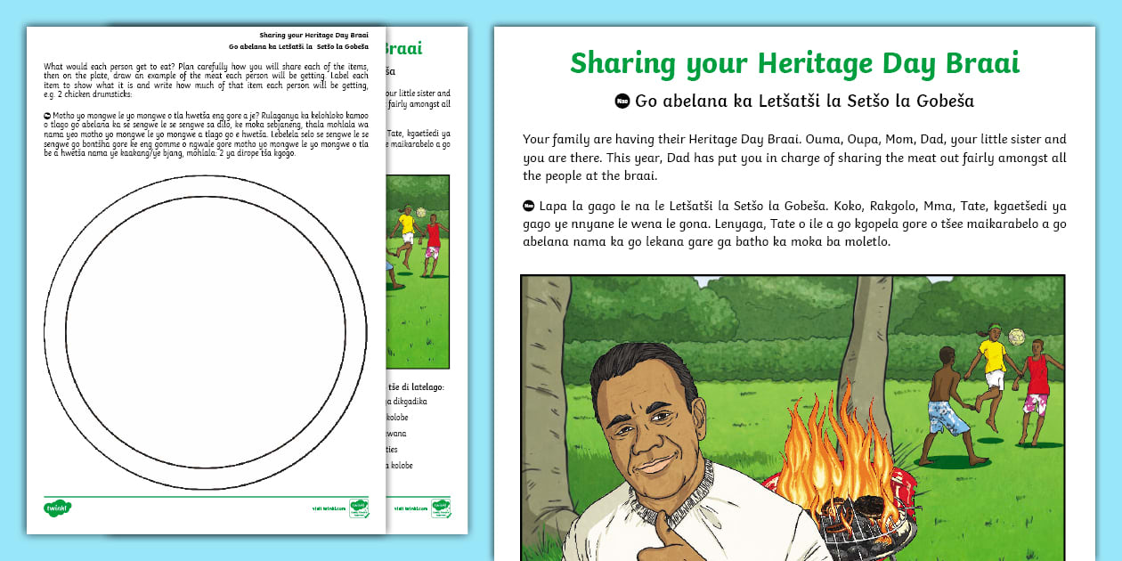 Sharing your Heritage Day Braai Worksheet – Sepedi