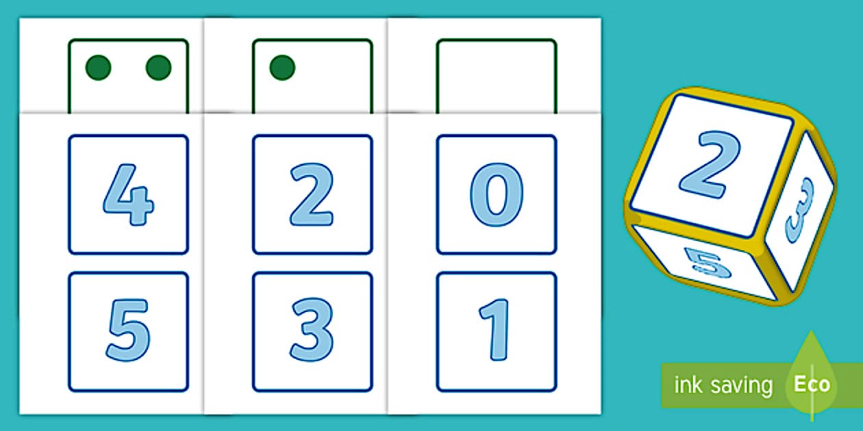 Giant Foam Dice 0 to 5 Inserts (teacher made) - Twinkl