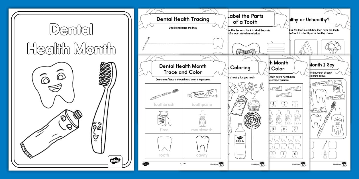 Dental Health Month Activity Booklet for PK-K - Twinkl