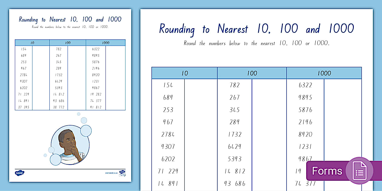 (Phase 2) Rounding to Nearest 10, 100, 1000 (Teacher-Made)