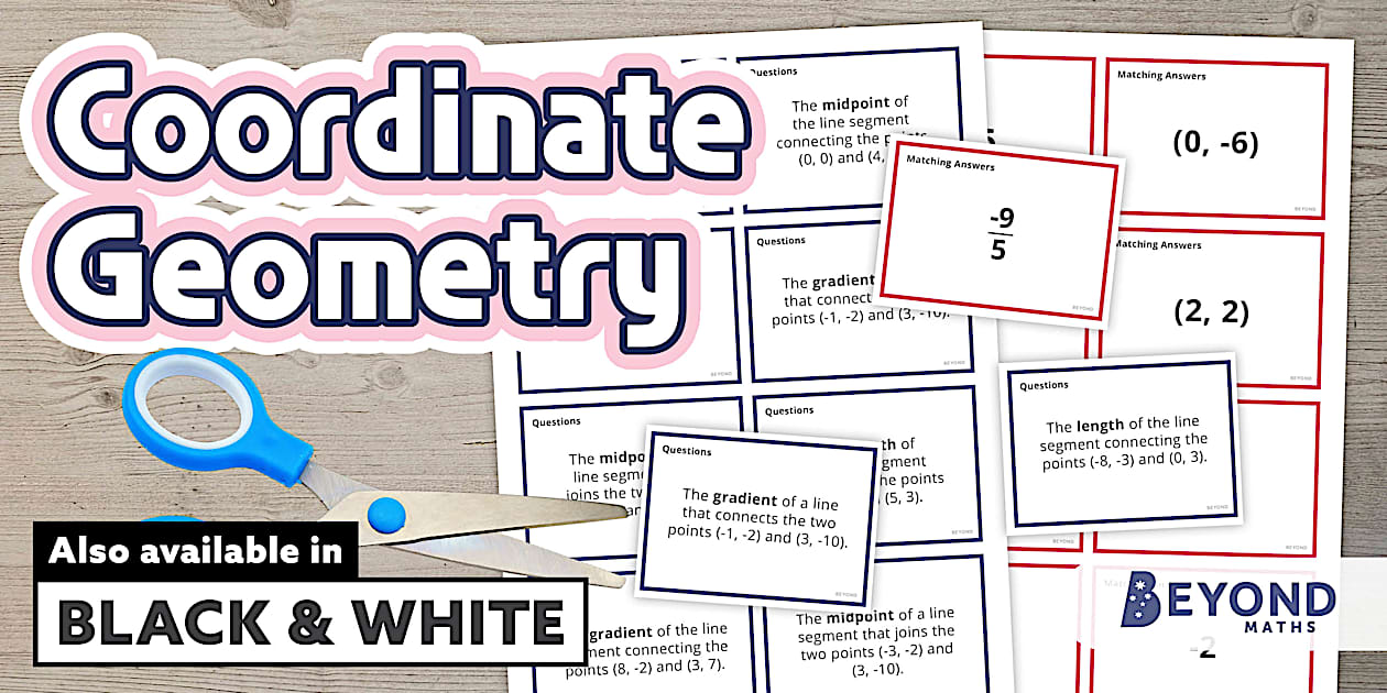 Coordinate Geometry Matching Cards
