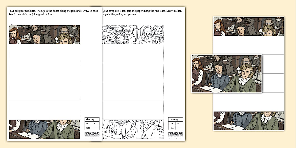 Victorian School Folding Art Template (teacher made)