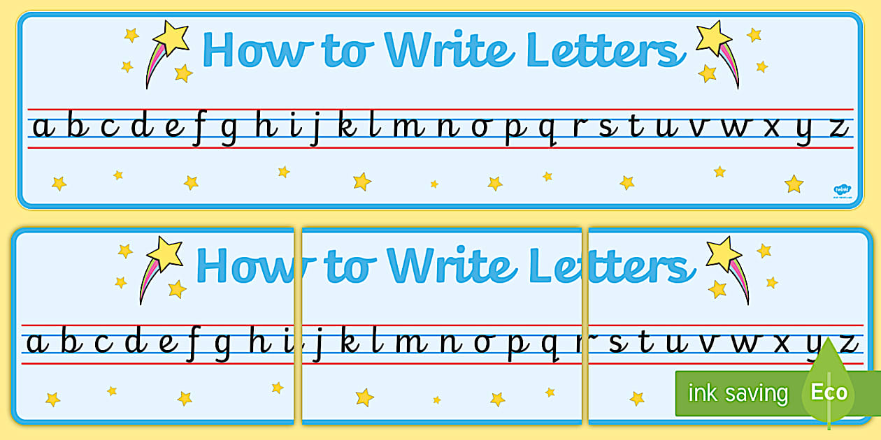 NSW Star Themed Cursive Alphabet Display Banner - Twinkl