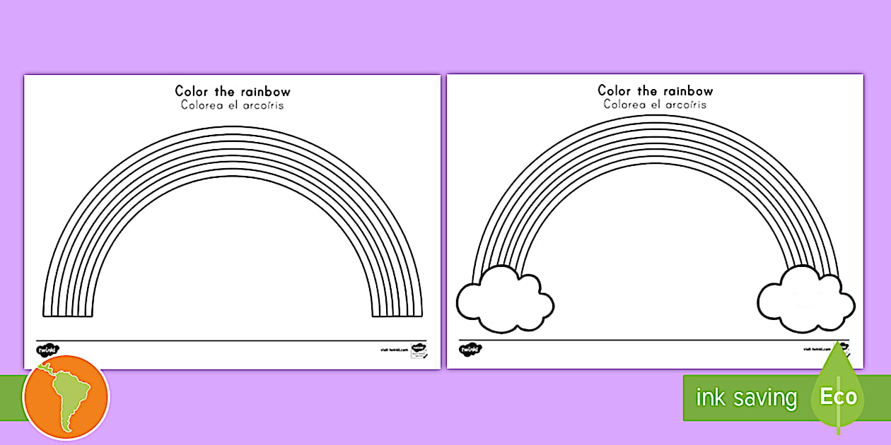 Color the Rainbow Worksheet / Worksheet - English/Spanish - Color the ...