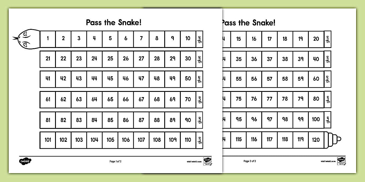 Pass the Snake Counting Game | Resource | Twinkl USA