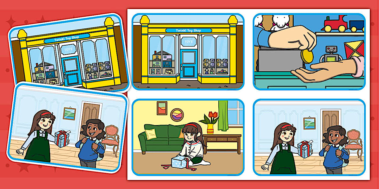 Gift Giving Story Sequencing Cards (teacher made) - Twinkl