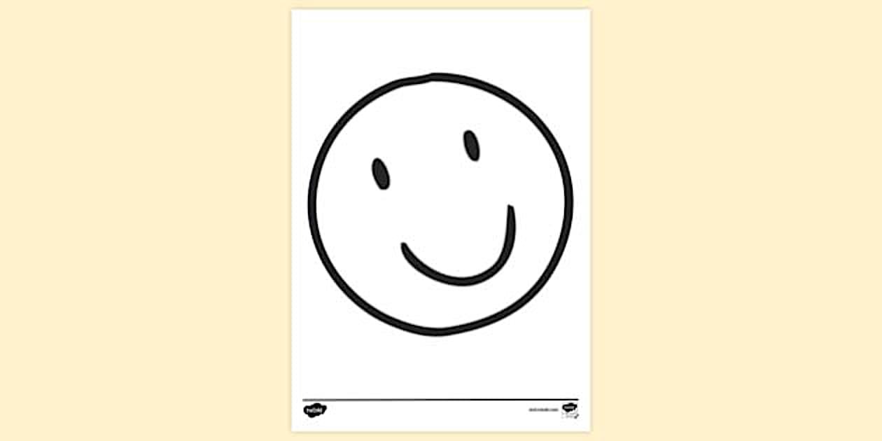 Happy Smiley Face Colouring | Colouring Sheets - Twinkl