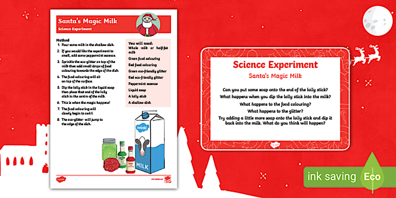 Santa's Magic Milk Science Experiment (teacher made)