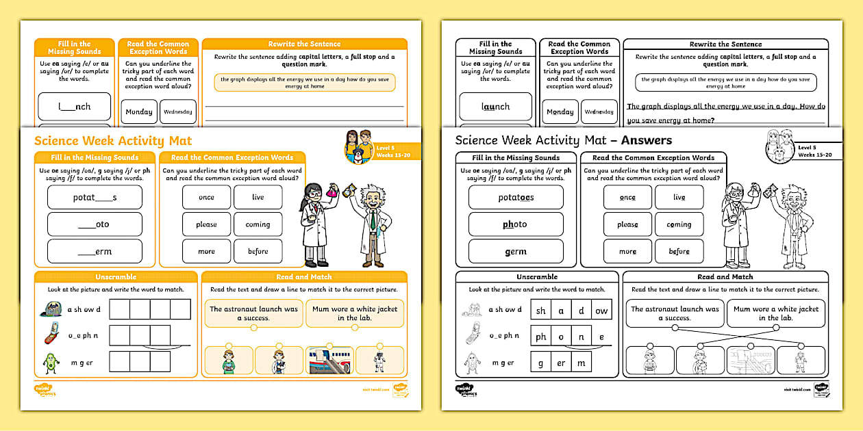 Level 5 Science Week Themed Activity Mat- Primary Resources
