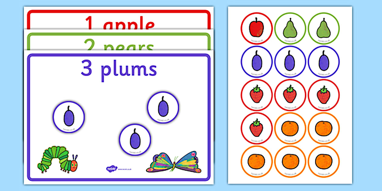 Read and Count Game to Support Teaching on The Very Hungry Caterpillar