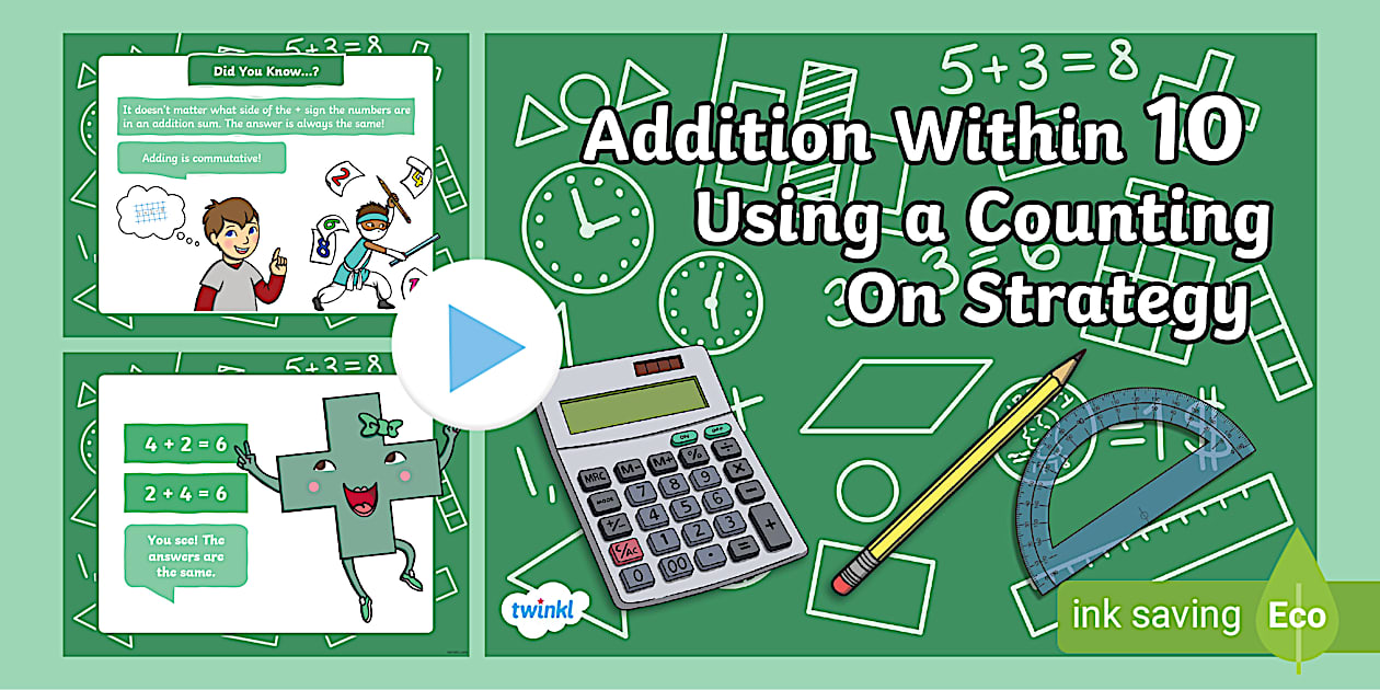 Addition Using a Counting On Strategy PowerPoint | Twinkl