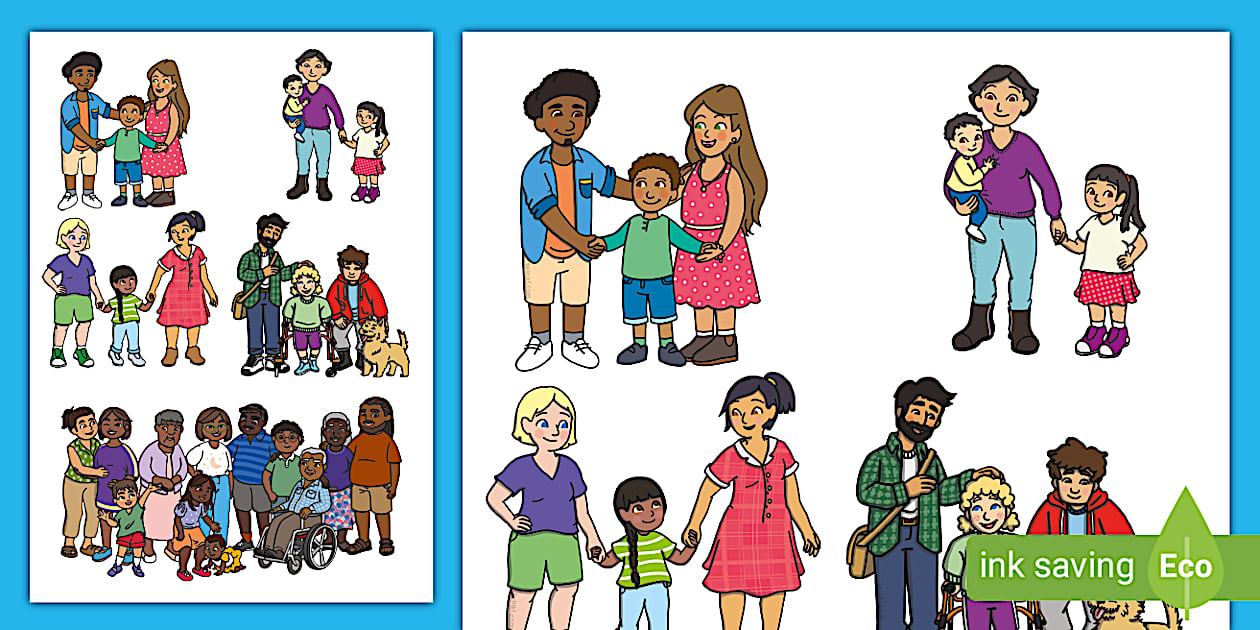 Family Clip Art Cut-Outs (Teacher-Made) - Twinkl