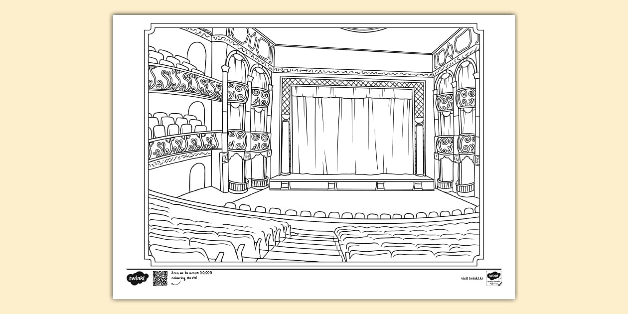 극장 색칠놀이 Theatre Coloring Sheet - Twinkl