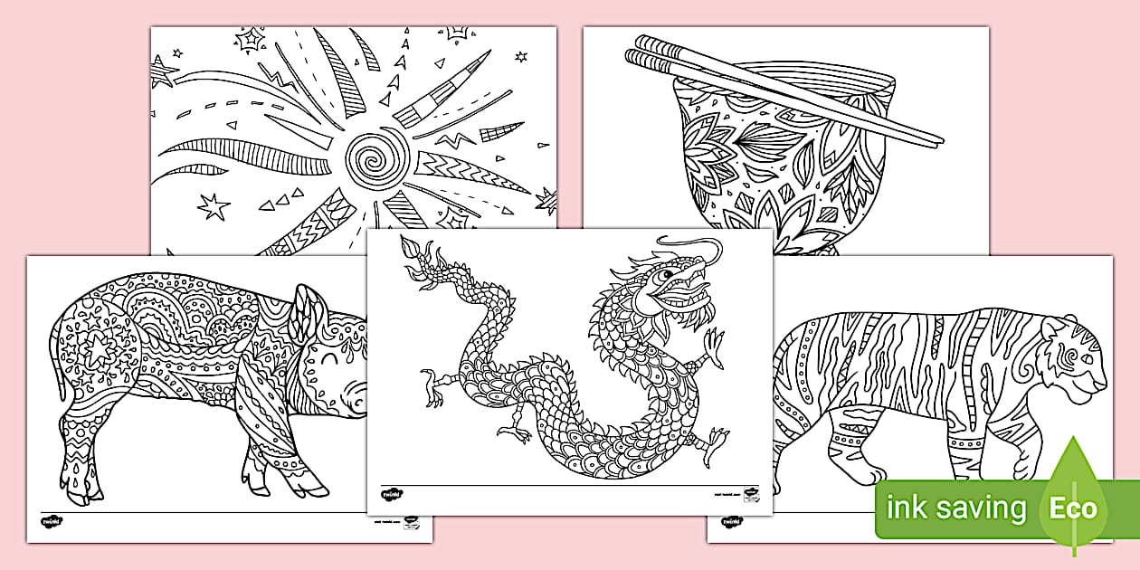 Chinese New Year Mindfulness Colouring Pages (teacher made)