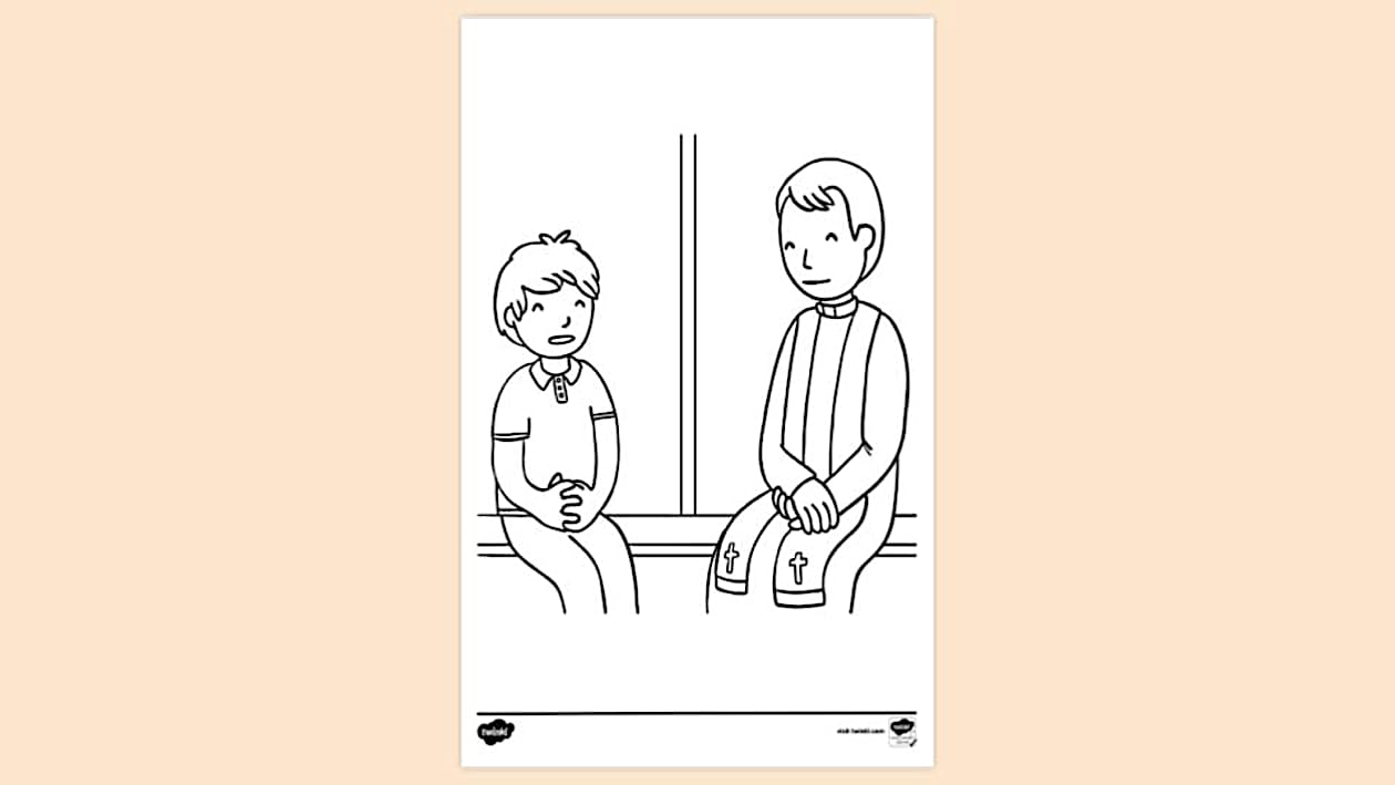 Confession Colouring | Colouring Sheets (teacher made)