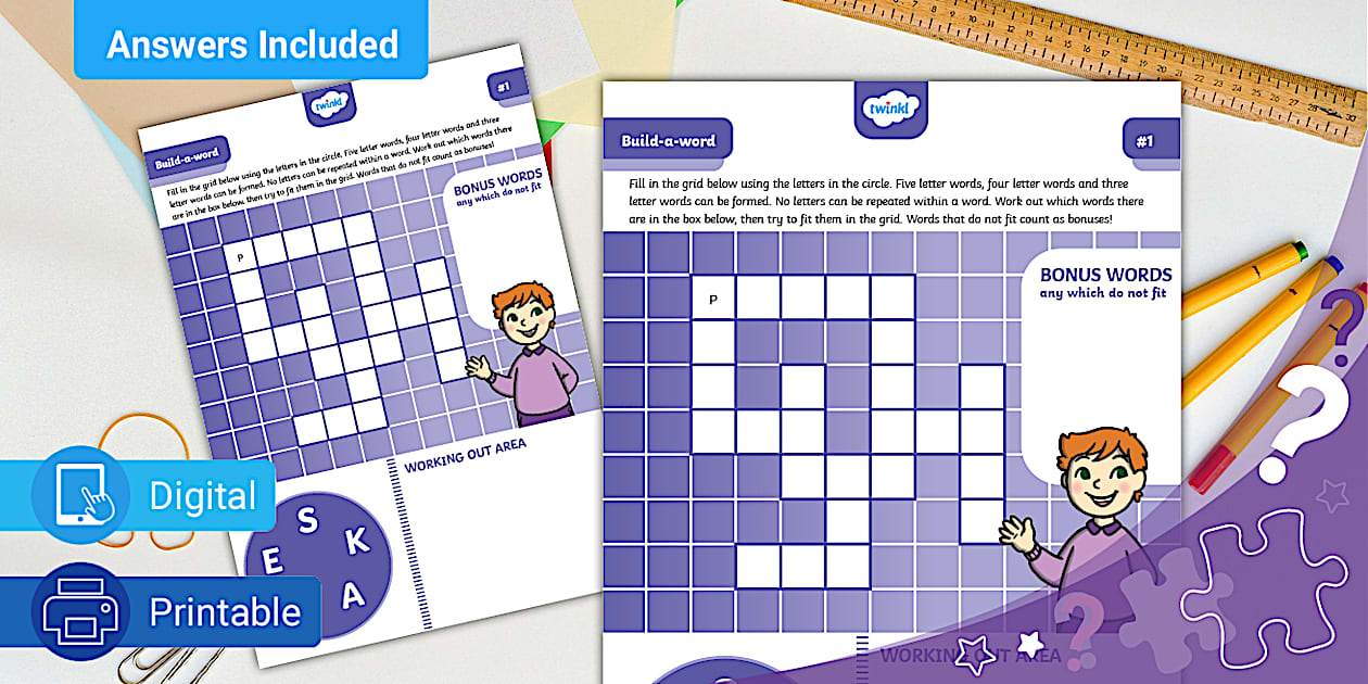 Build-a-word puzzle #1 - Kids Puzzles (Teacher-Made)