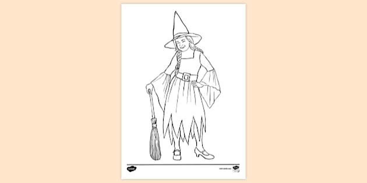 Halloween Witch Colouring Page | Colouring Sheets - Twinkl