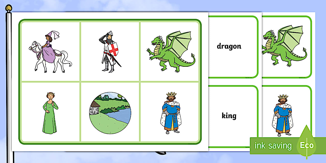 St. George's Day Matching Cards and Board Game - Twinkl