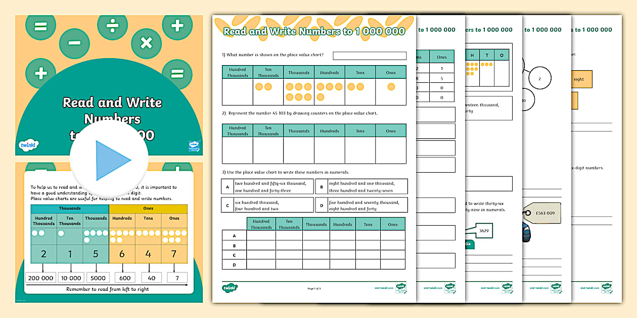 👉 Year 5 Read And Write Numbers To 1 000 000 Teaching Pack