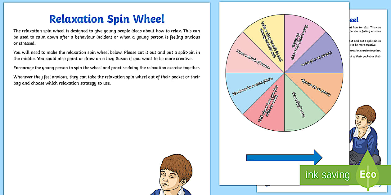 The Relaxation Spin Wheel Worksheet (teacher made) - Twinkl
