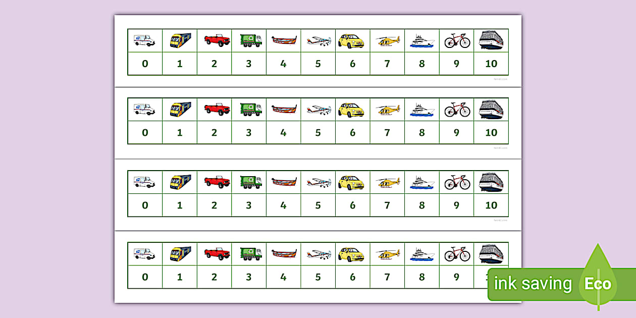 Transport Number Track (1-10) - Twinkl