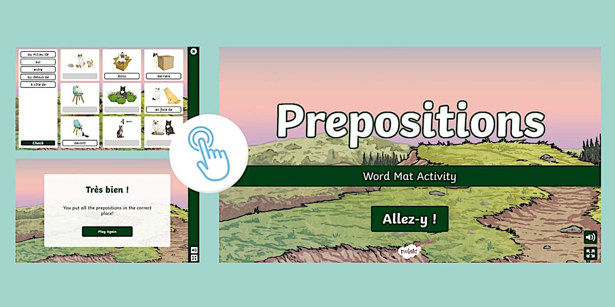 👉 French: Prepositions Interactive Word Mat Activity