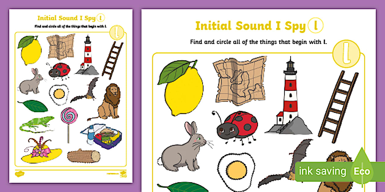 Initial Sounds I Spy Activity: Letter l - Twinkl