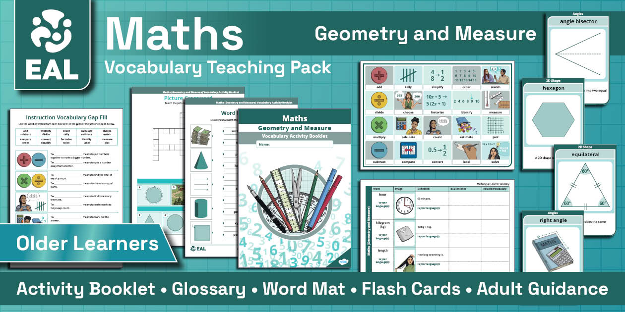 EAL Older Learners Vocabulary Teaching Pack for Maths (Geometry and ...