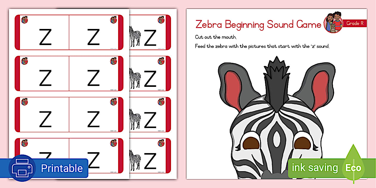 Gr. R Phonics Printable Game: Z Sound (Teacher-Made)