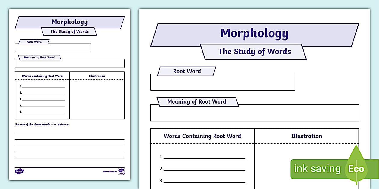 Morphology Word Study Worksheet | English Vocabulary