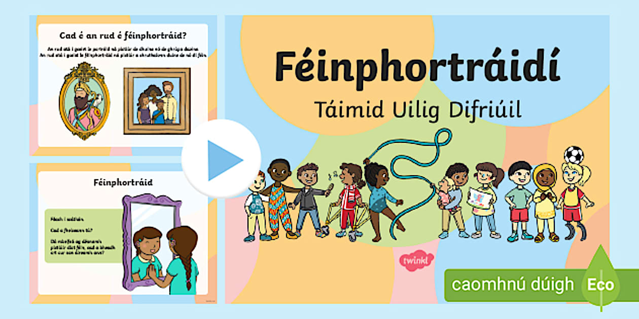 We Are All Different Self-Portraits PowerPoint Gaeilge