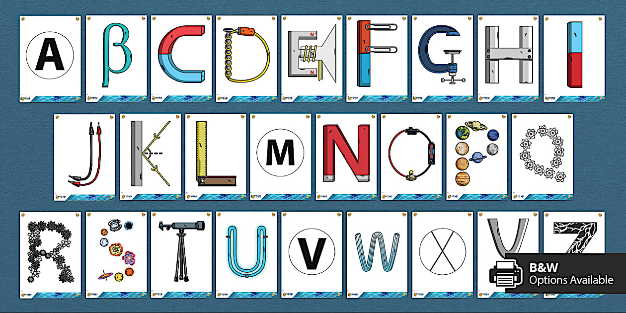 Physics Alphabet Display Lettering (teacher made) - Twinkl