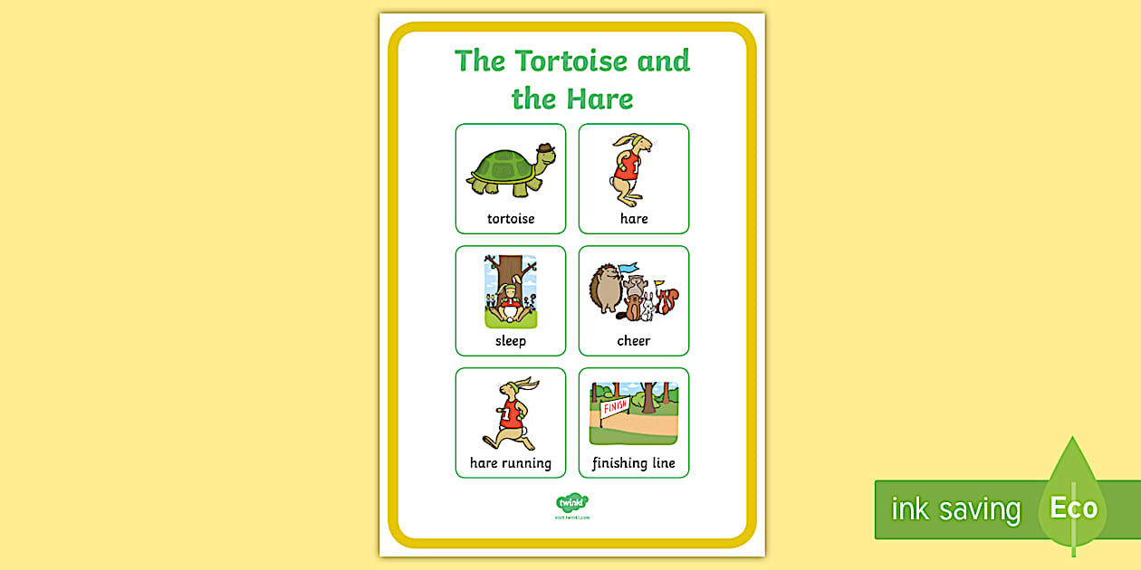 The Tortoise and The Hare Vocabulary Poster - Twinkl