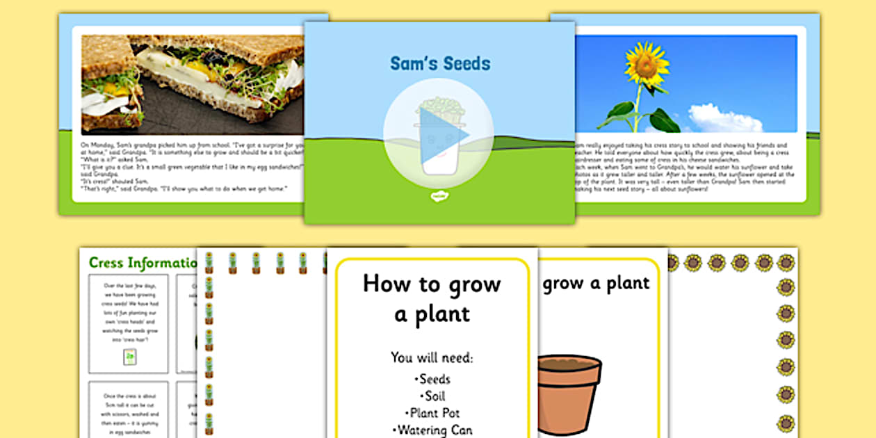 EYFS Sam's Seeds Story PowerPoint and Resource Pack