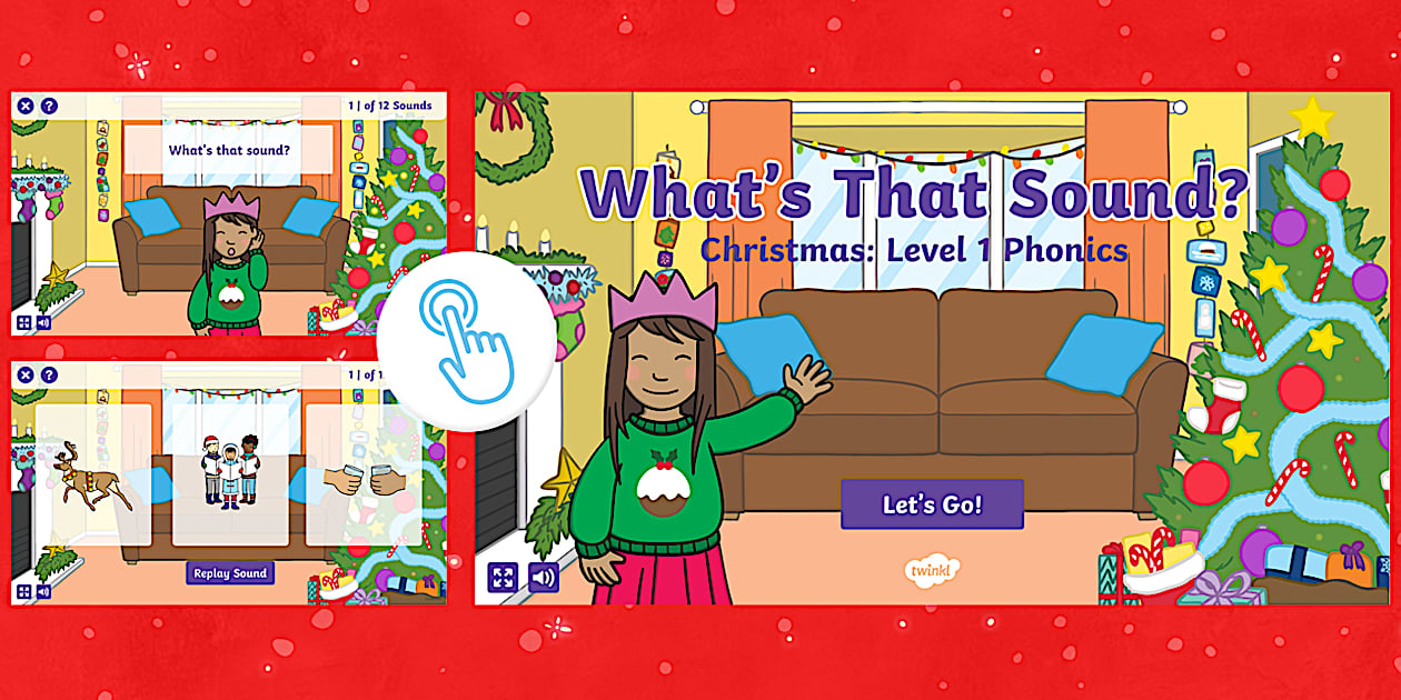 Christmas Phonics Level 1 Environmental Sounds Game - Twinkl